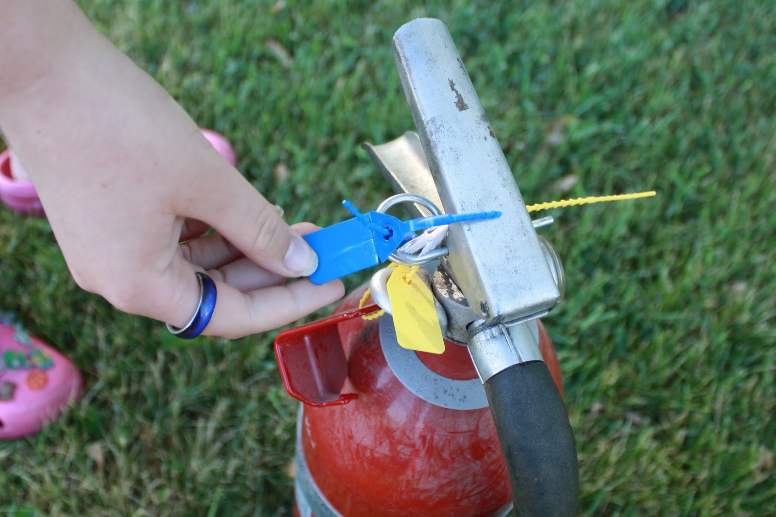 Once Upon a Family: How to spray a fire extinguisher