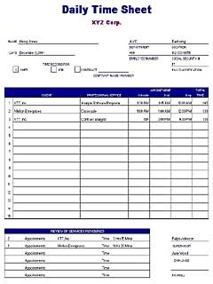 Office Template: Daily Time Sheet