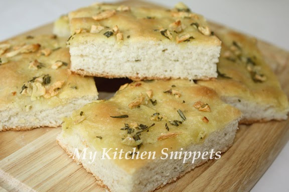 My Kitchen Snippets: Herbs and Garlic Focaccia Bread