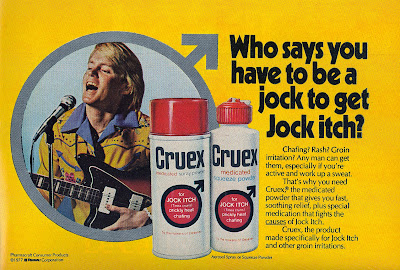 paco camino: Vintage Ad #71: Cruex Jock Itch Powder, 1977