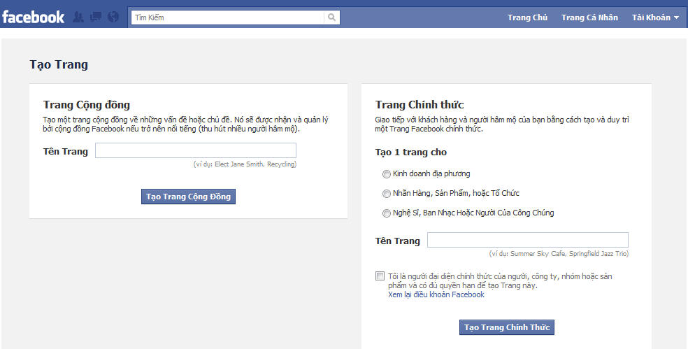 Các tạo trang Facebook (Facebook Page) ~ Kiến Thức Marketing Online ...