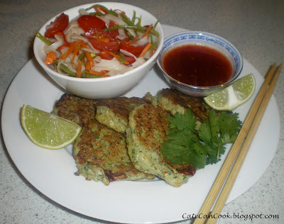 Cate Can Cook, So Can You!!: Asian Style Prawn Cakes with Noodle Salad