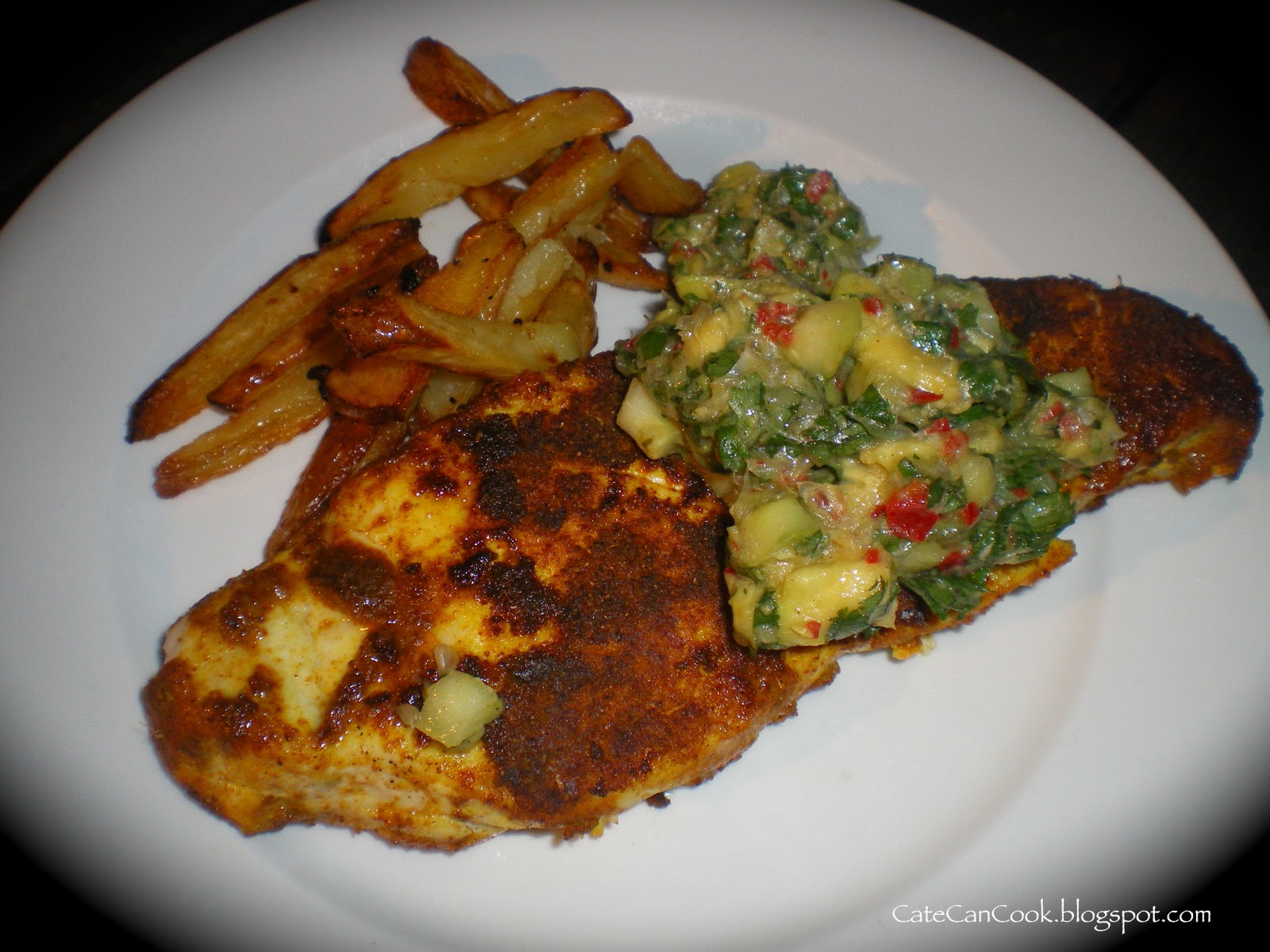 Cate Can Cook, So Can You!!: Spicy Fish with Avocado and Lime Salsa