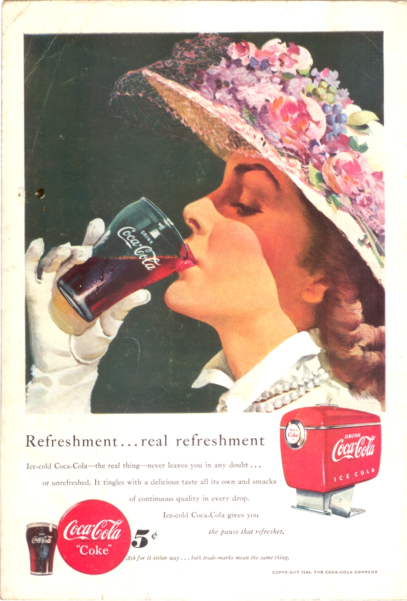 shop to g0green: Coca-Cola Vintage Advertisement Prints