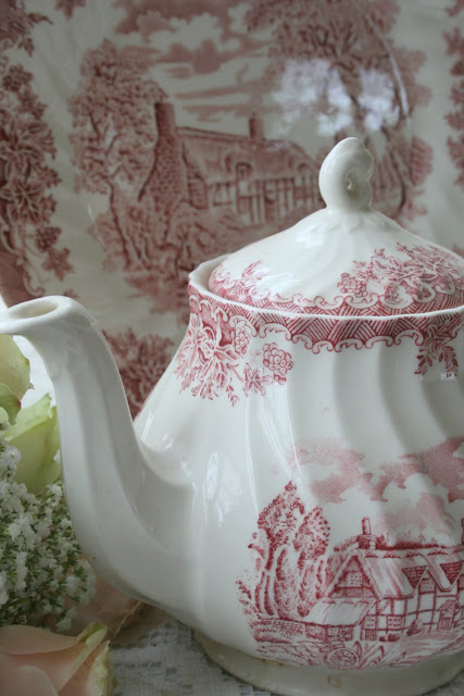 Aiken House & Gardens: Transferware Teapots