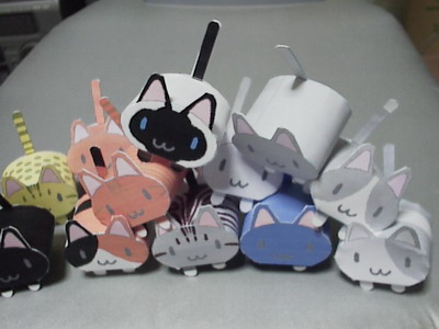 Adorable Cats Paper Models | hamanochi