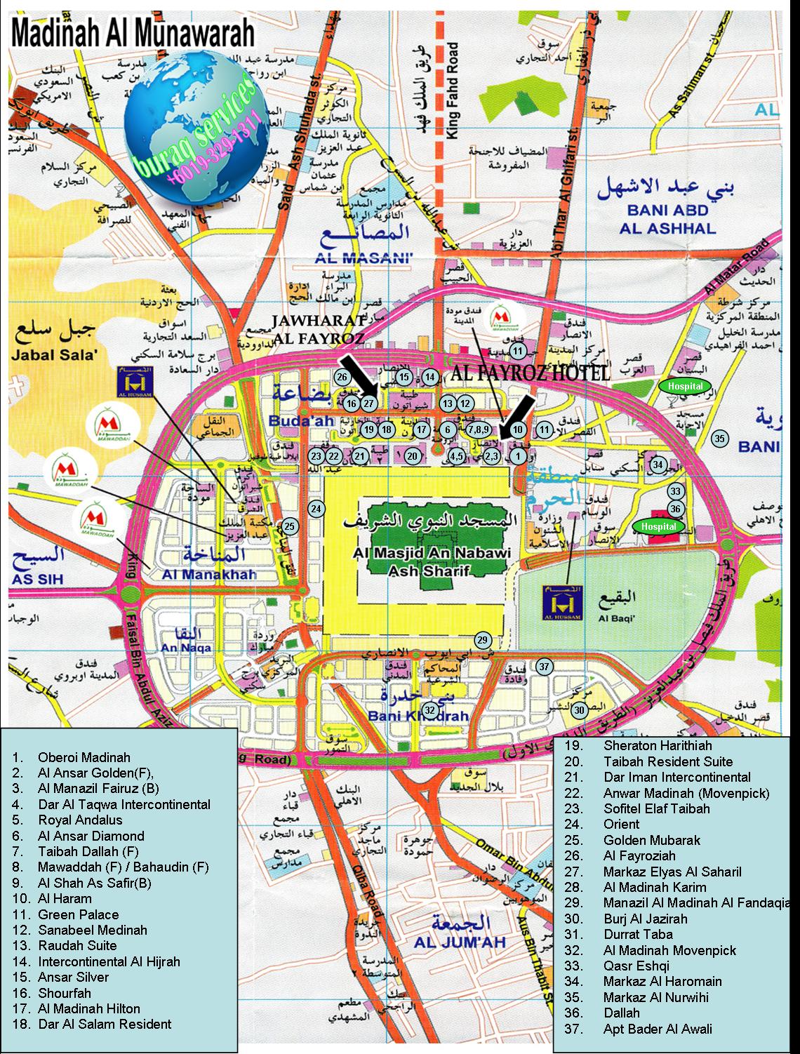 Peta Madinah - Agensi Perkhidmatan Umrah Malaysia
