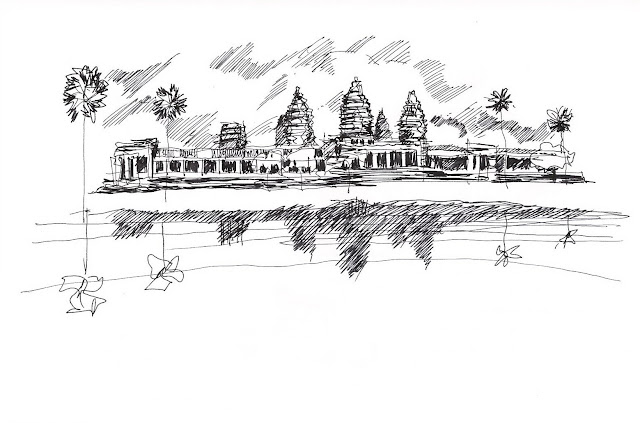 Angkor Wat Colouring Pages Sketch Coloring Page