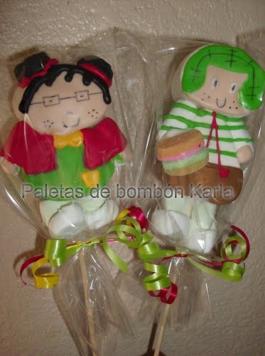 Paletas de bombón Karla: Paletas del Chavo y Chapulin.