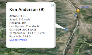 every phone ... ringing in unison: Iditarod GPS in Google Earth