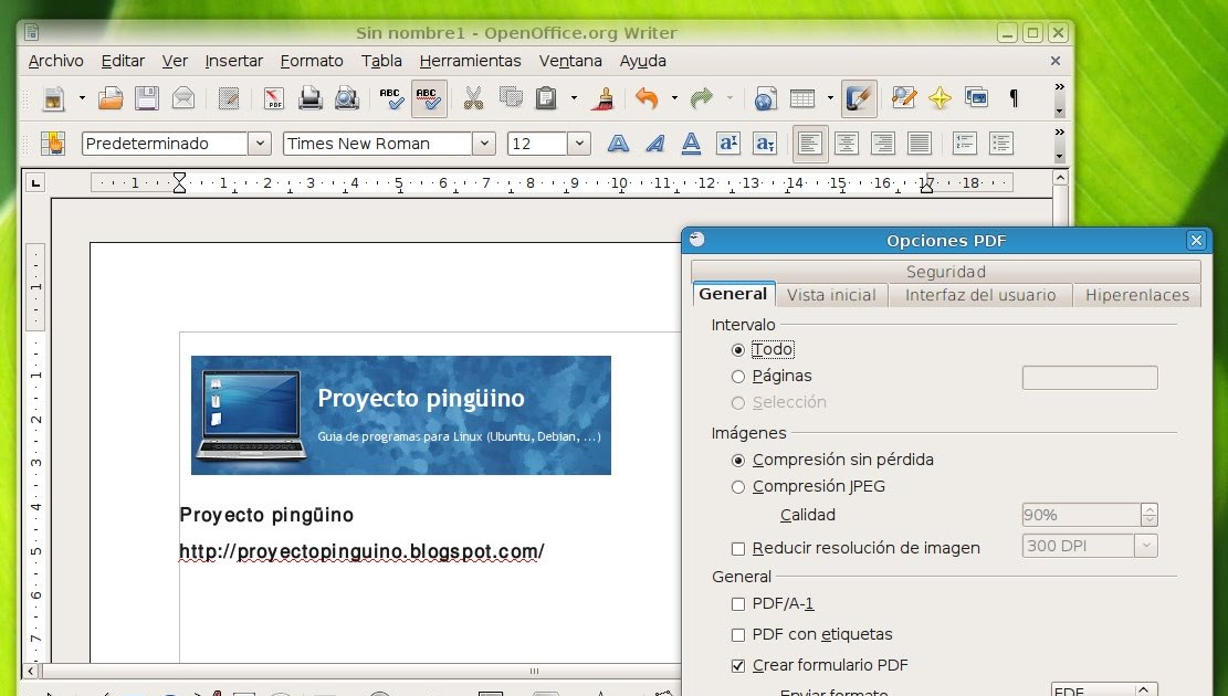 Crear y editar documentos PDF en Linux - Proyecto pingüino