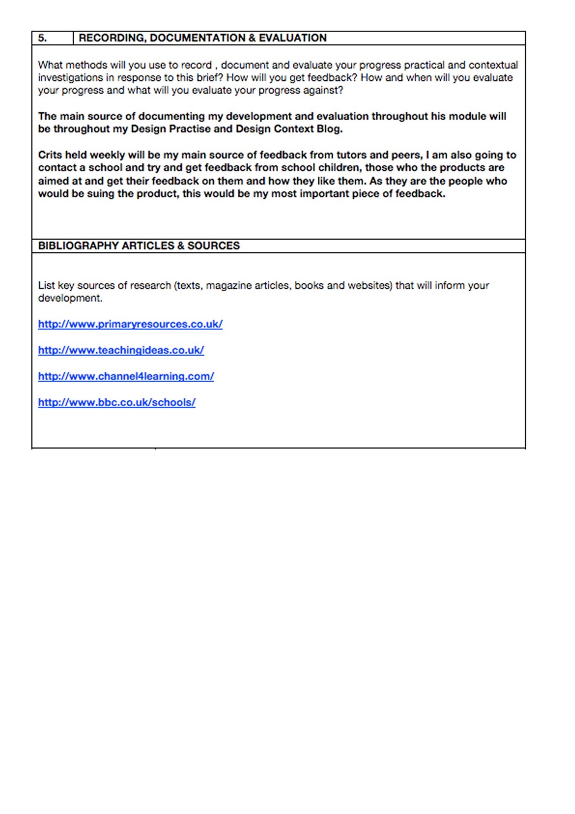 Design Practice: Statement of intent