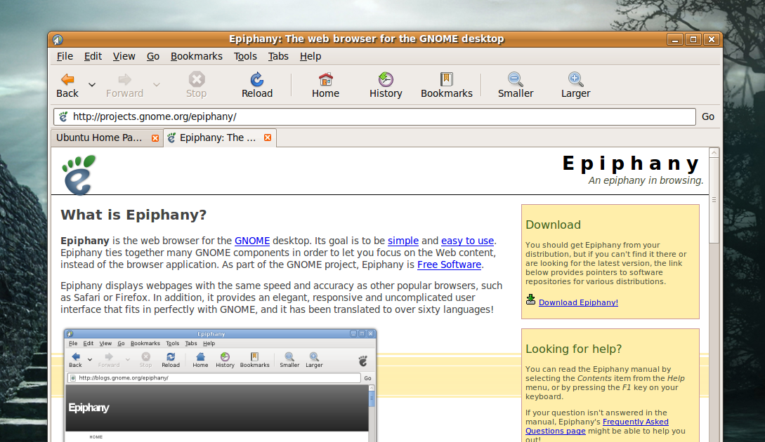 TuxArena Blog: Epiphany - GNOME Web Browser Review