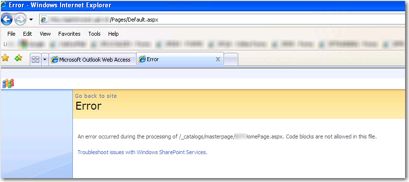 David Klein's Corner: Fix - "An error occurred during the processing of /_catalogs/masterpage ...