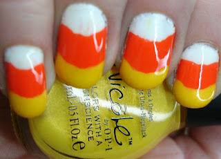 Polishology: Halloween Candy Corn Nails