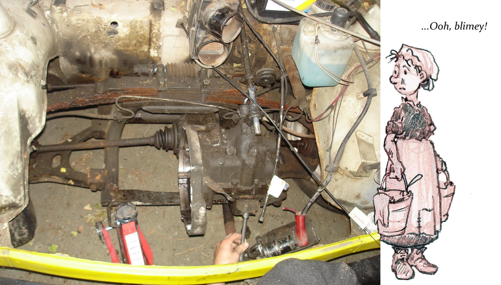 -Electric Trabant-: Chapter 2, Removing the engine.