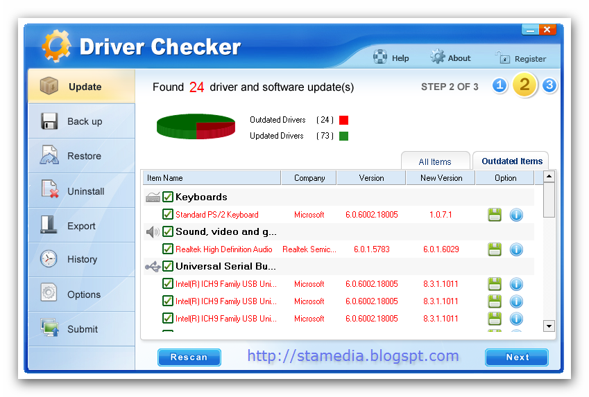 STAMEDIA: PC တစ္လံုး၏ Driver မ်ားကို Update လုပ္ေပးေသာ Driver Checker V2.7.4 Portable