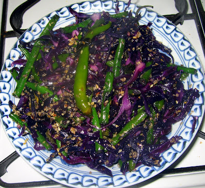Chachi's Kitchen: Red Cabbage and Chilli Sambharo / Crunchy Red Cabbage ...
