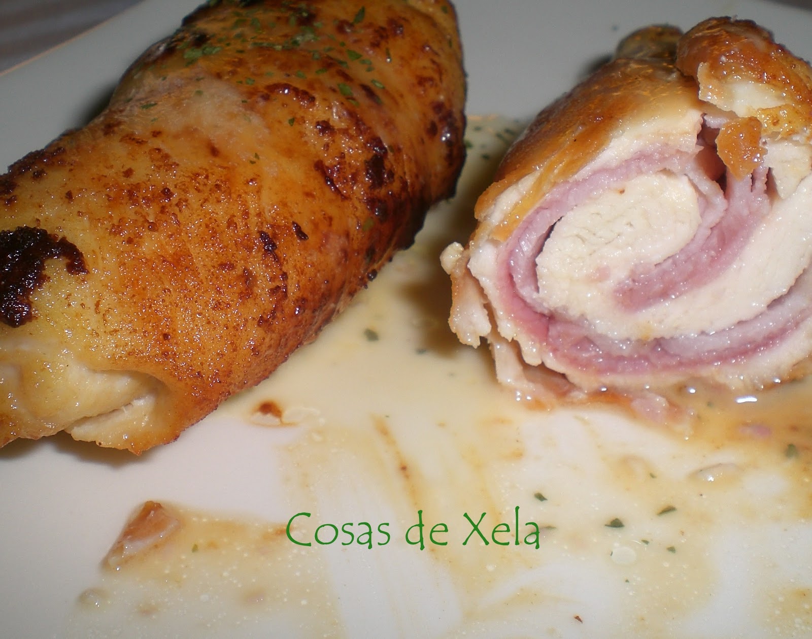 COSAS DE XELA: ROLLITOS DE POLLO CON BACON Y QUESO