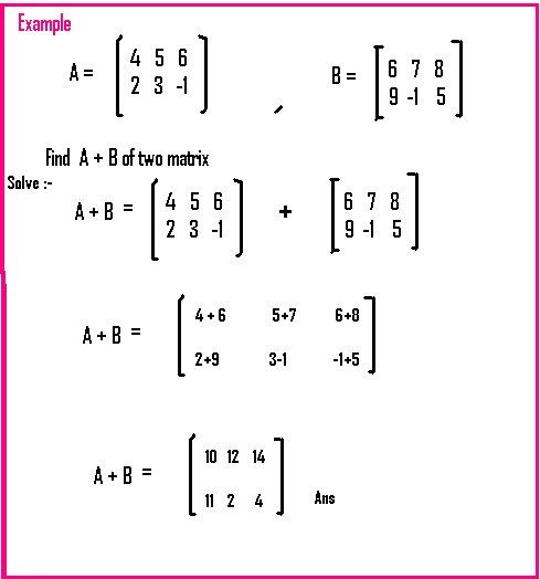 Addition and substraction of two matrix