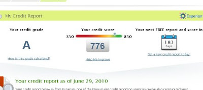 My Credit Score from Quizzle = 776 | Free By 50