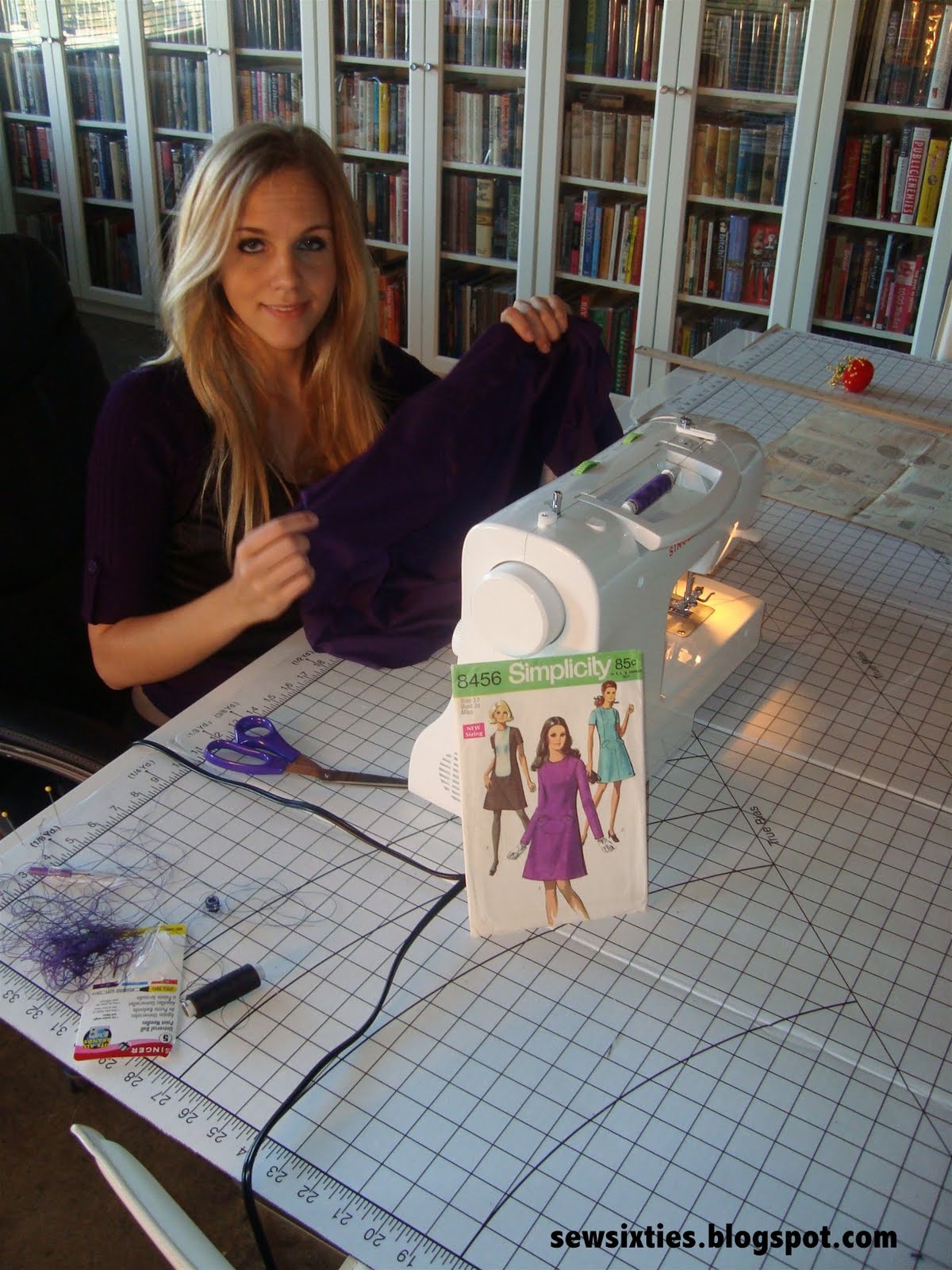 Sew Sixties: Simplicity 8456 (1969)- Simple Purple Dress