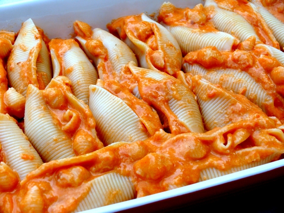 Cheesy Shell-Stuffed Shells - Saffron Avenue