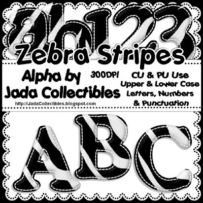 Jada's Alpha Store: Zebra Stripes Alpha