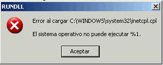 Error al cargar C:\WINDOWS\system32\inetcpl.cpl : Esnetu - Soporte Técnico