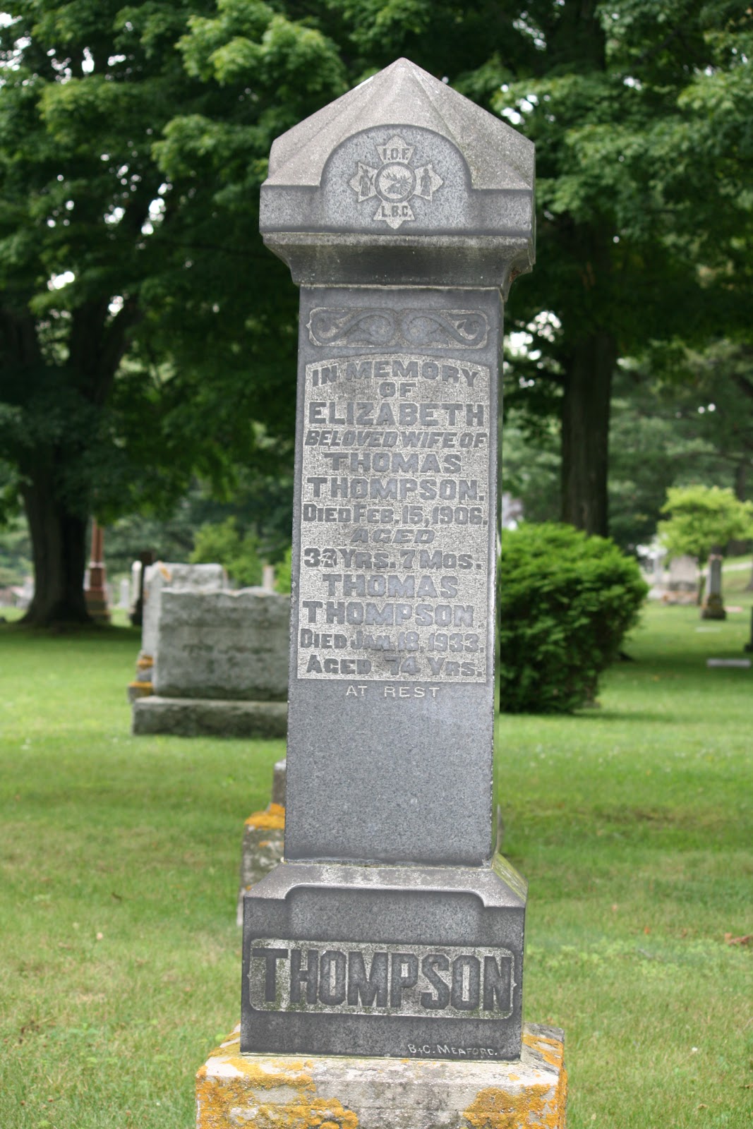 Genealogy: Pilgrimage Through the Past: Tombstone Tuesday - Thompson