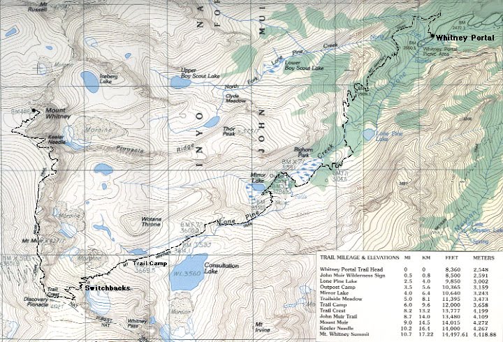 Forrest's GIS Blog: Topo trail map Mt. Whitney