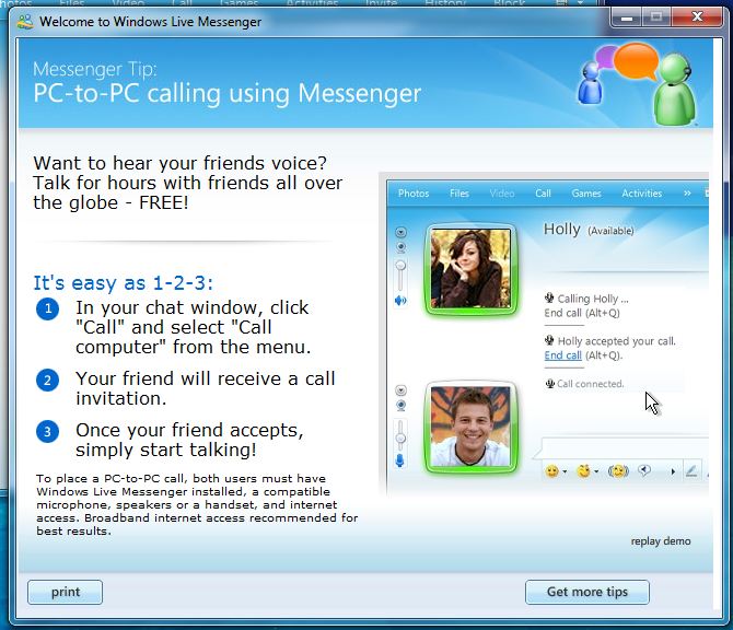 Lynspirations: MSN allows you to call now!