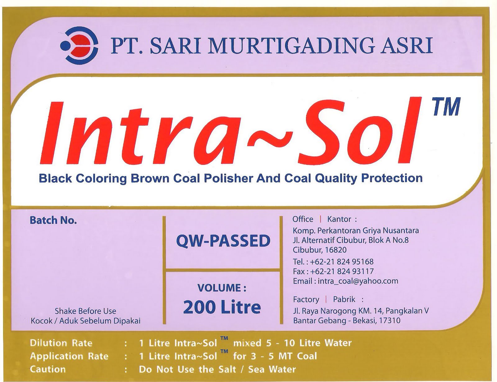 PT. Sari Murtigading Asri: INTRA~SOL