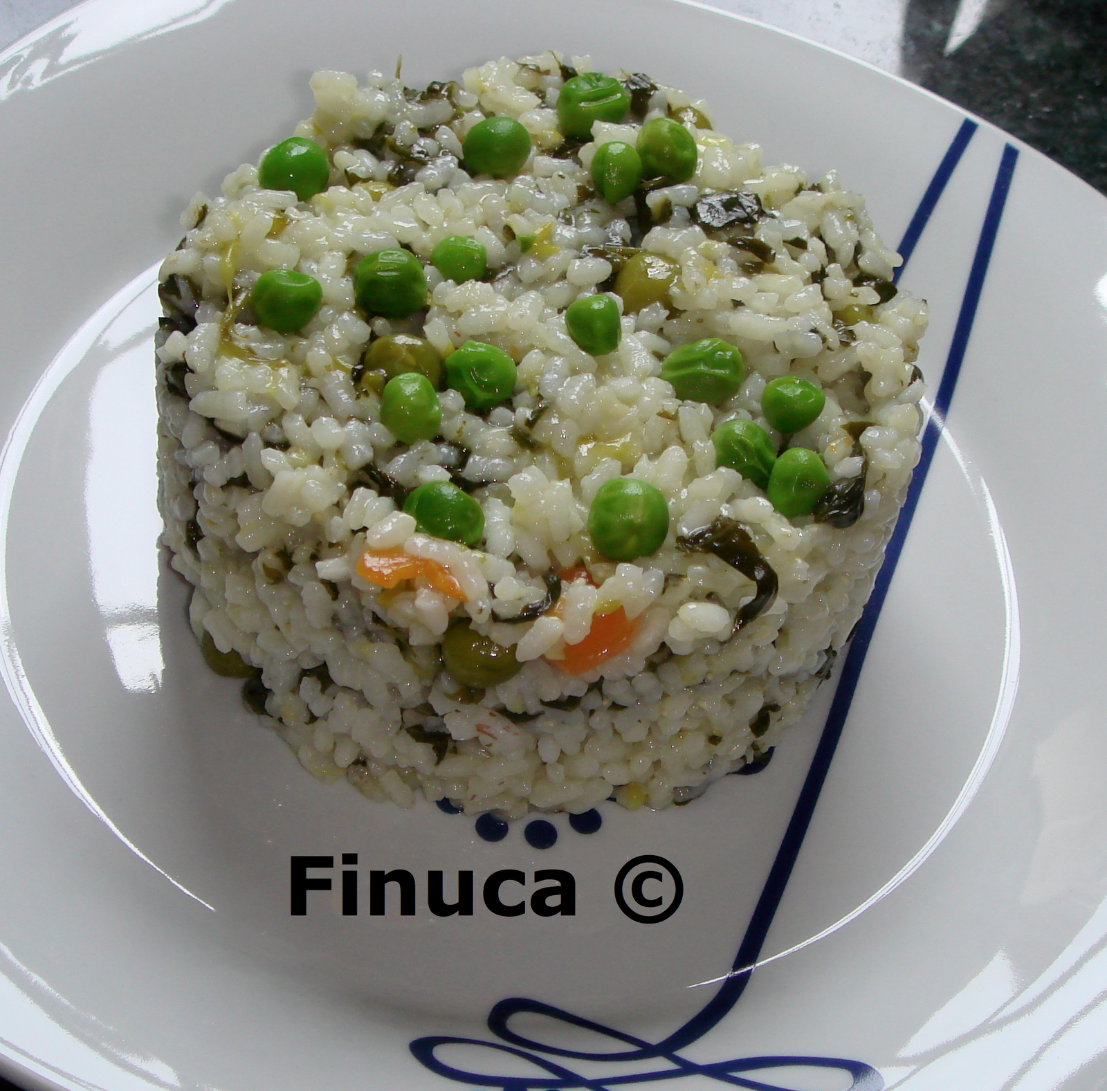 Las Recetas de Finuca: Arroz con espinacas y guisantes