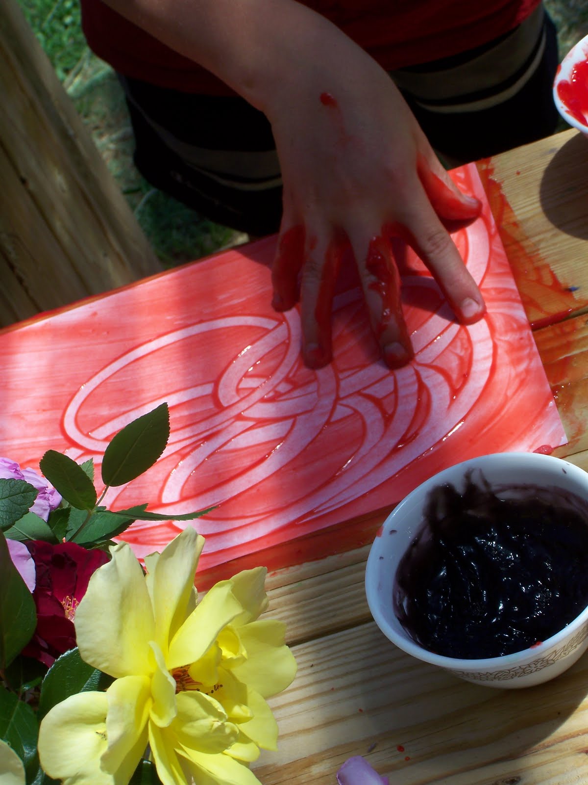 At the Butterfly Ball: Edible Home-made Finger Paint (with recipe)