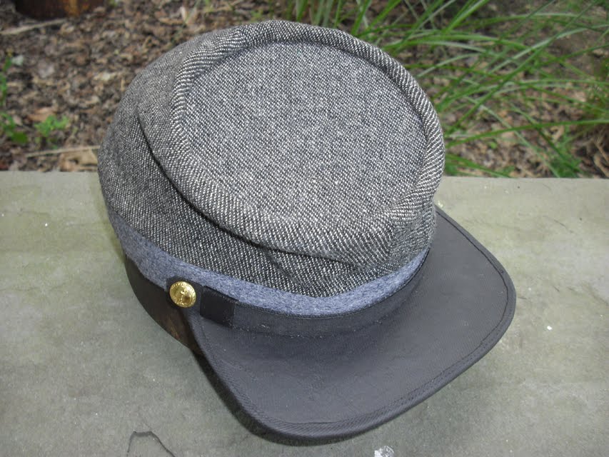 Caps & Kepis: Confederate infantry kepi. Dark gray jean with painted ...