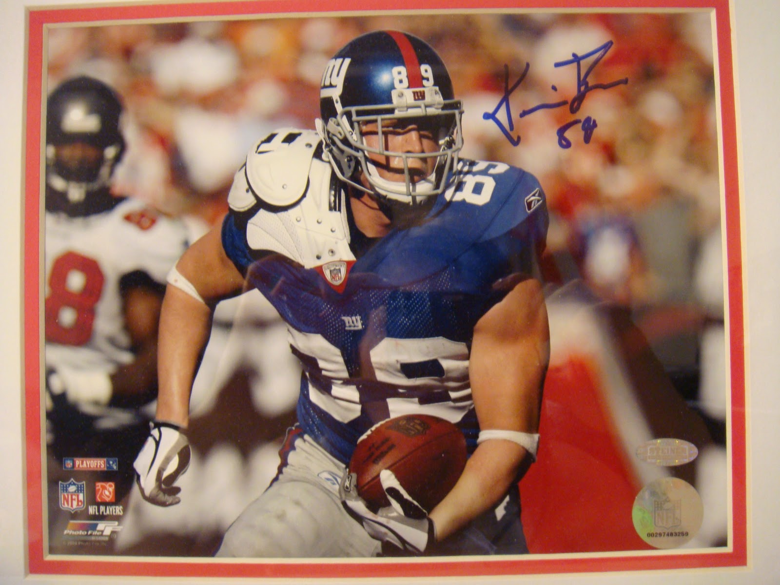 PBS Sports: NY Giants Kevin Boss Signed 8x10 NFL Photo STEINER COA