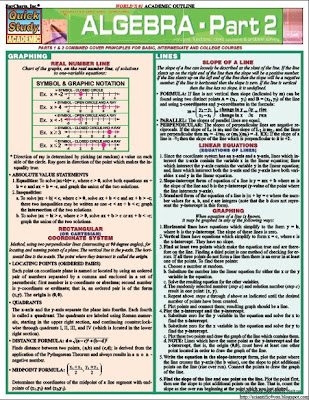 Download Free Book Series: BarCharts QuickStudy Algebra Vol 2