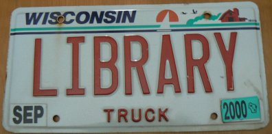 Library History Buff Blog: License Plate Librariana
