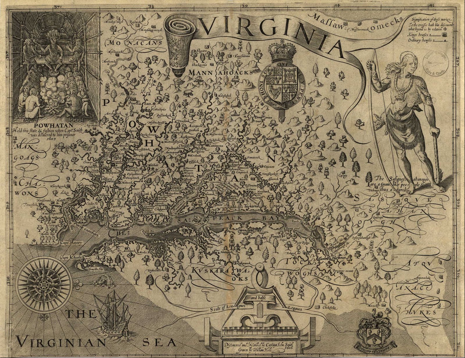 Melungeon Studies: John Smith's 1624 Map of Virginia
