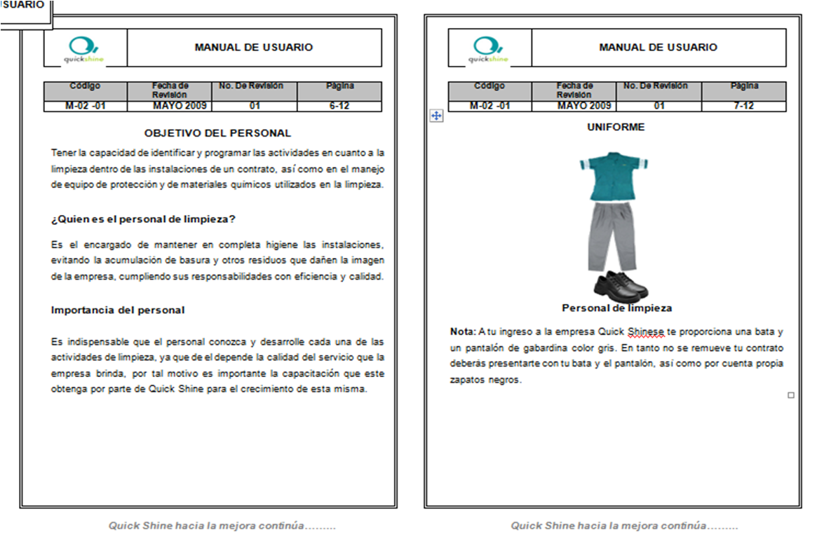 quickshine: Manual Operativo