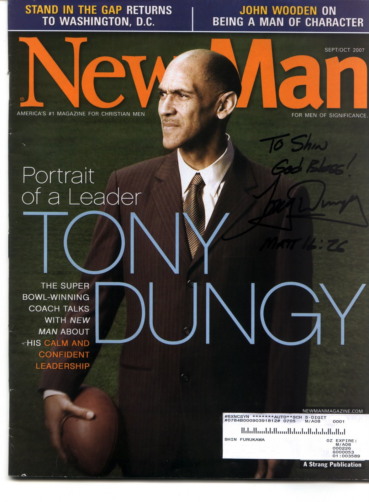 My Autographed Sports Illustrated Magazine Collection: 12/21/07 - Tony ...