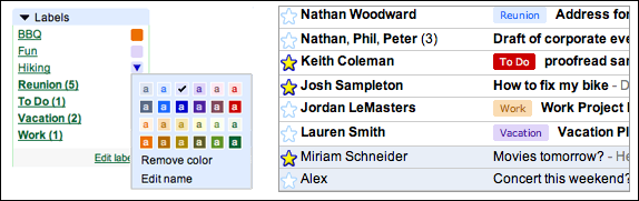 Gmail Colored Labels