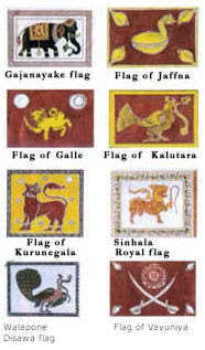 Sri lanka: Ancient Flags of Sri Lanka
