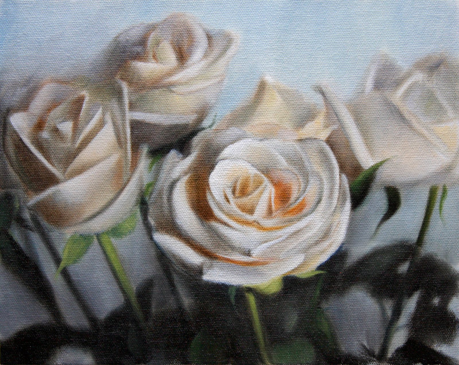 Drawings & Paintings by Jonathan Aller: "White Roses"