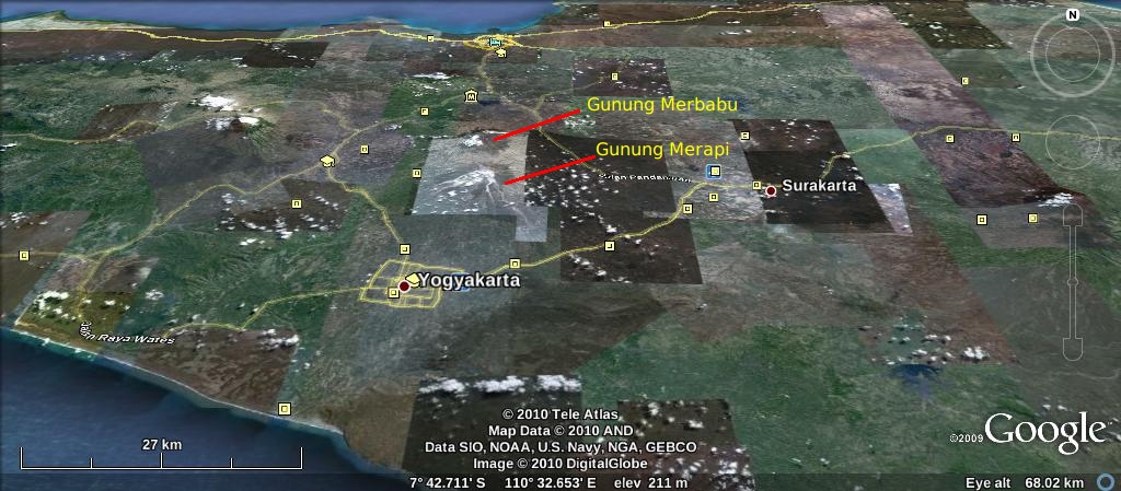 deopenminded: Peta sekitar Gunung Merapi menggunakan Google Earth