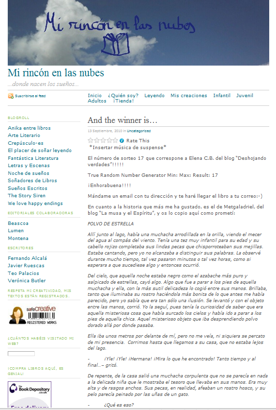 La musa y el espíritu: septiembre 2010