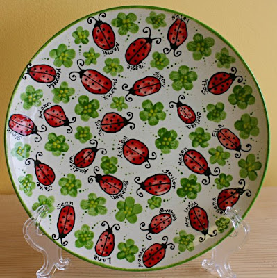 Sunshine Ceramics: LadyBugs - Teacher's Class Plate