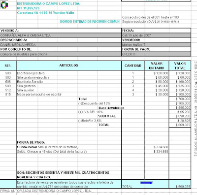 Mi Blog: FACTURA CONTABLE