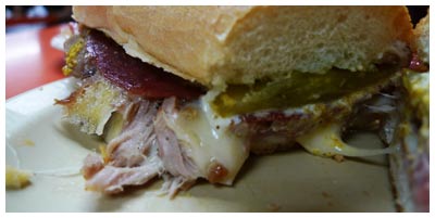 A cross-section of the famous Cubano.